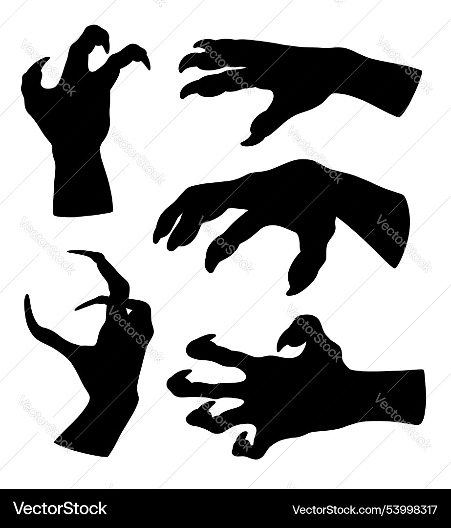 Monster horror hand sign logo or symbol silhouette