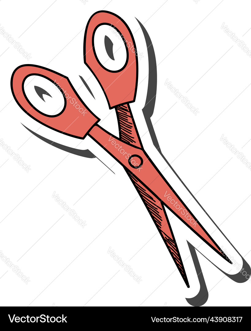 Scissor sticker Royalty Free Vector Image - VectorStock