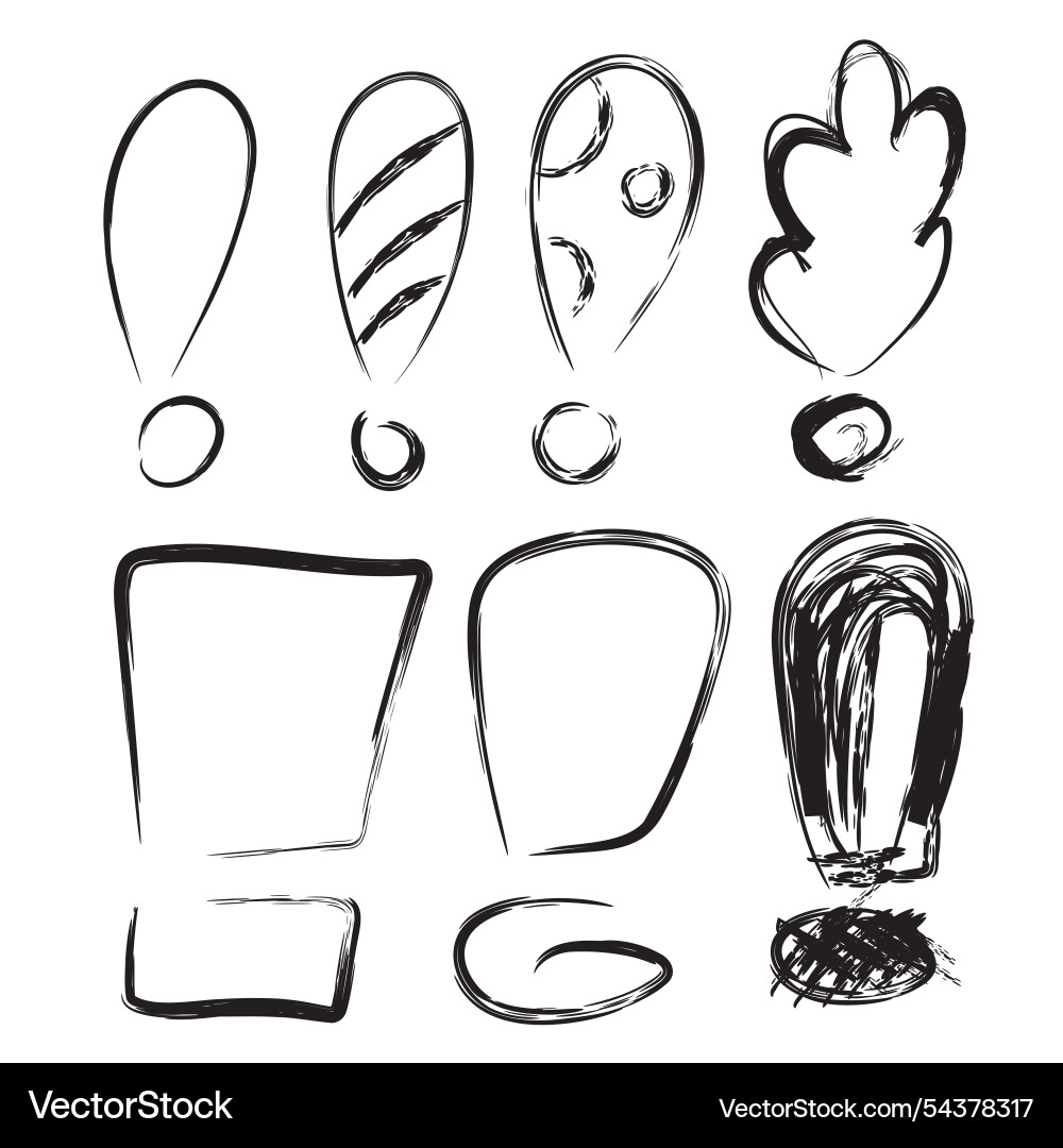 Set of different exclamation marks important Vector Image