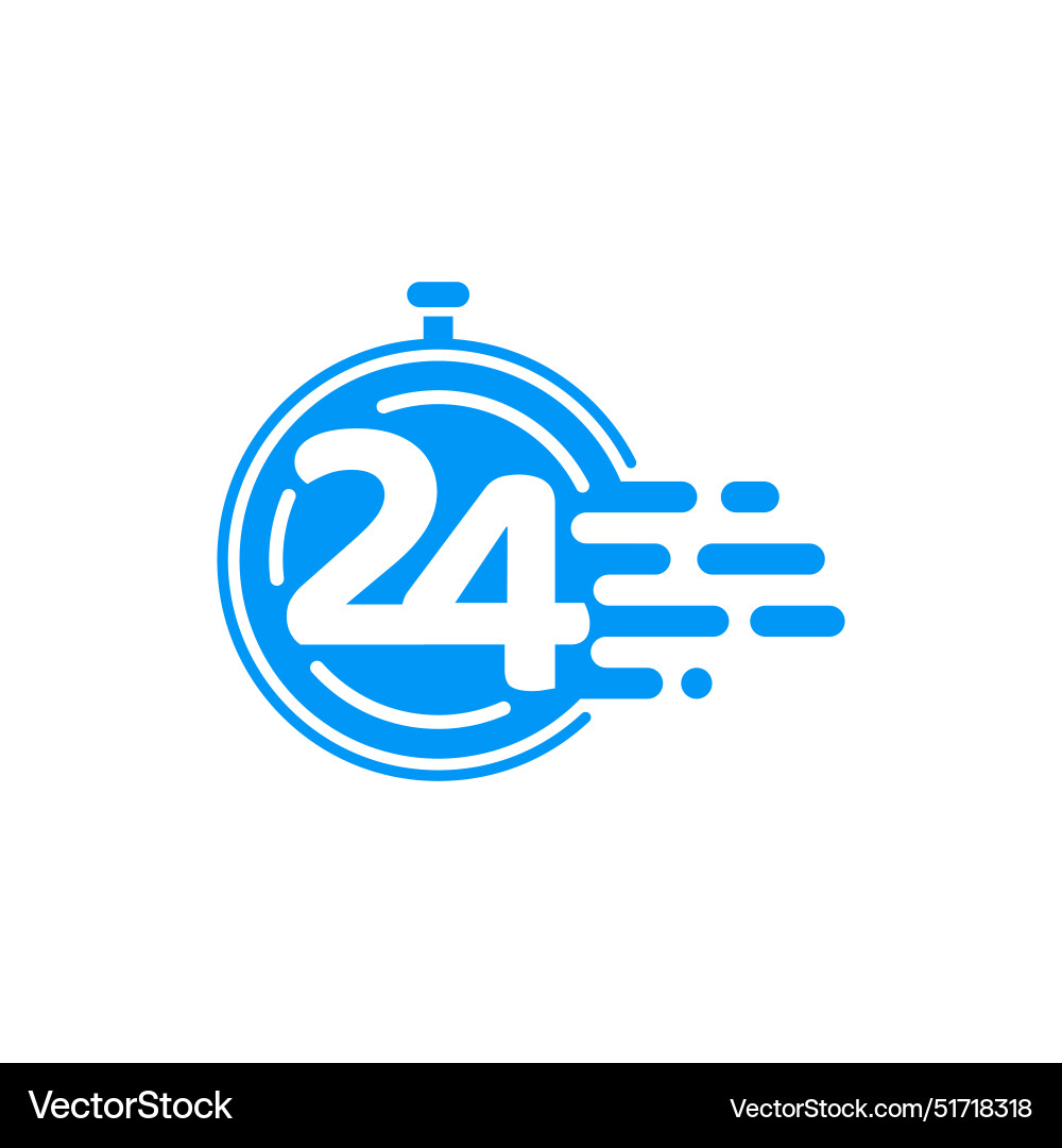 24 hours service logo symbol icon design Vector Image