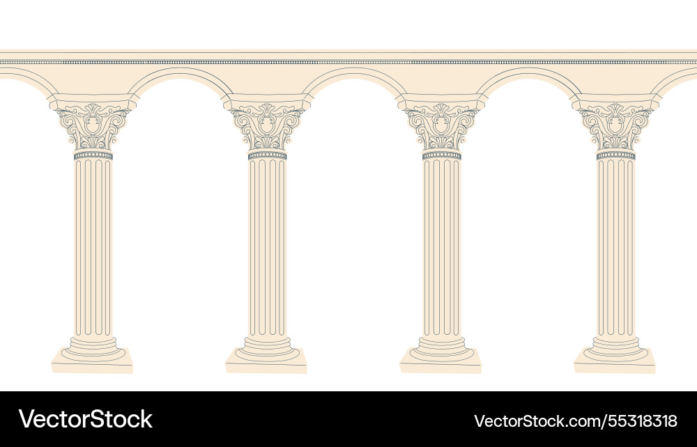 Antique columns pattern repeating design element Vector Image