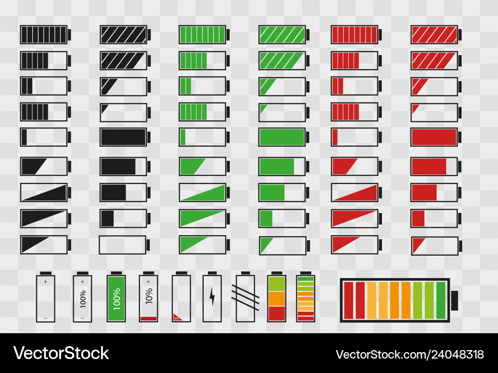 Battery charge indicator Royalty Free Vector Image