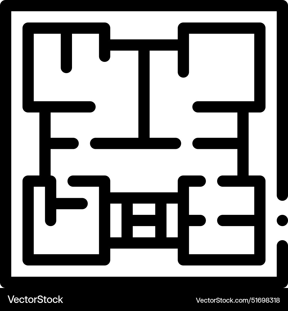 Building plan icon thin linear style design Vector Image