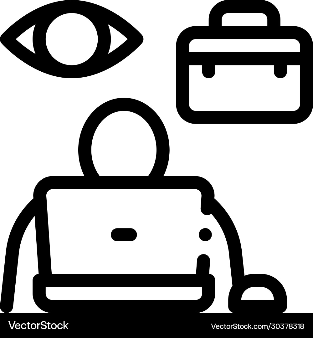 Employee supervision icon outline Royalty Free Vector Image