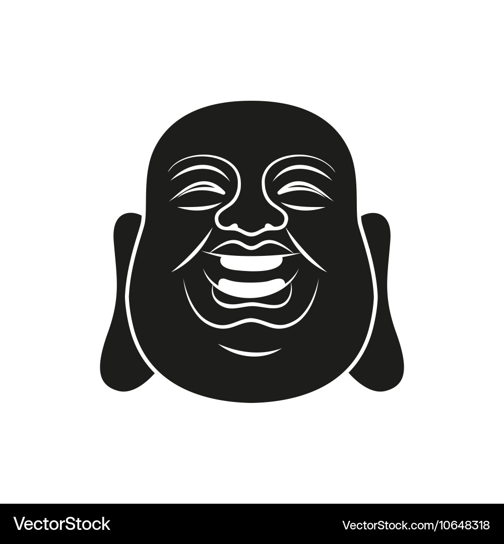 Head of fat buddha isolated Royalty Free Vector Image