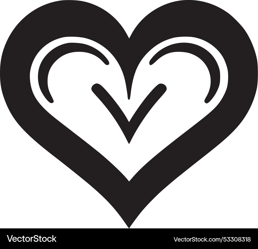 Heart - black and white Royalty Free Vector Image