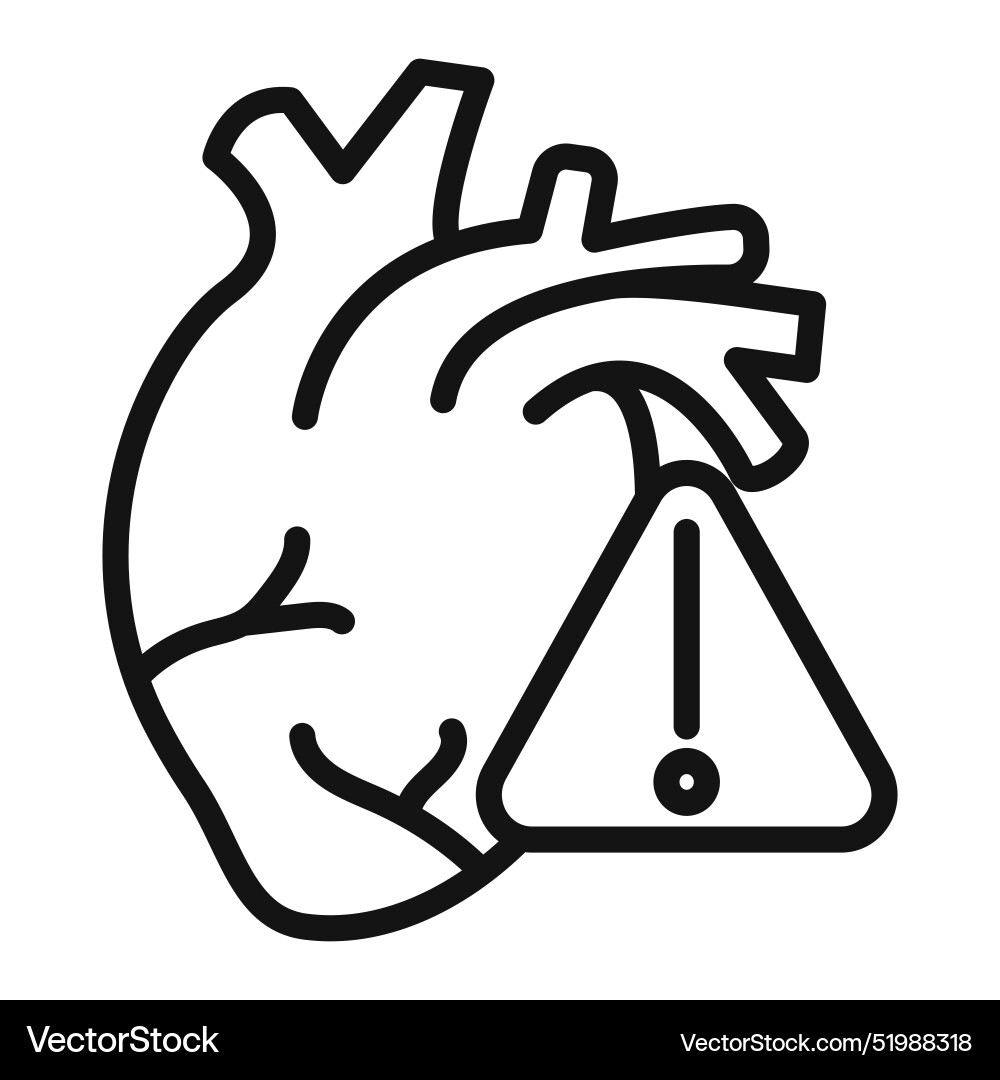 Heart risk icon mark in filled style Royalty Free Vector