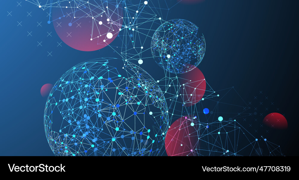 Abstract technology sphere background global Vector Image
