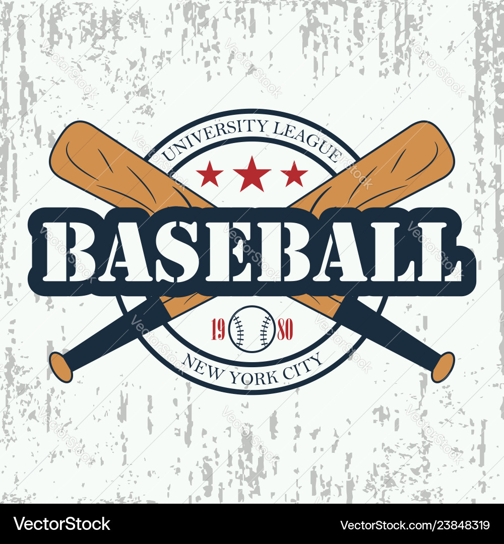 Baseball grunge typography Royalty Free Vector Image