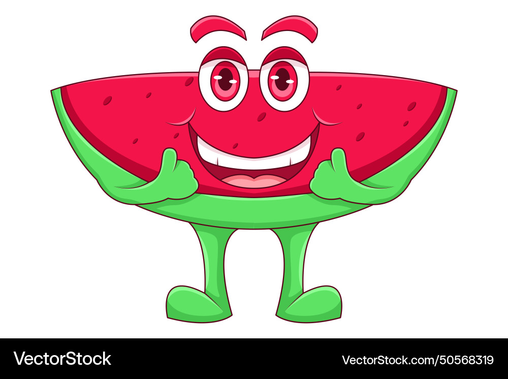 Cute watermelon character design Royalty Free Vector Image