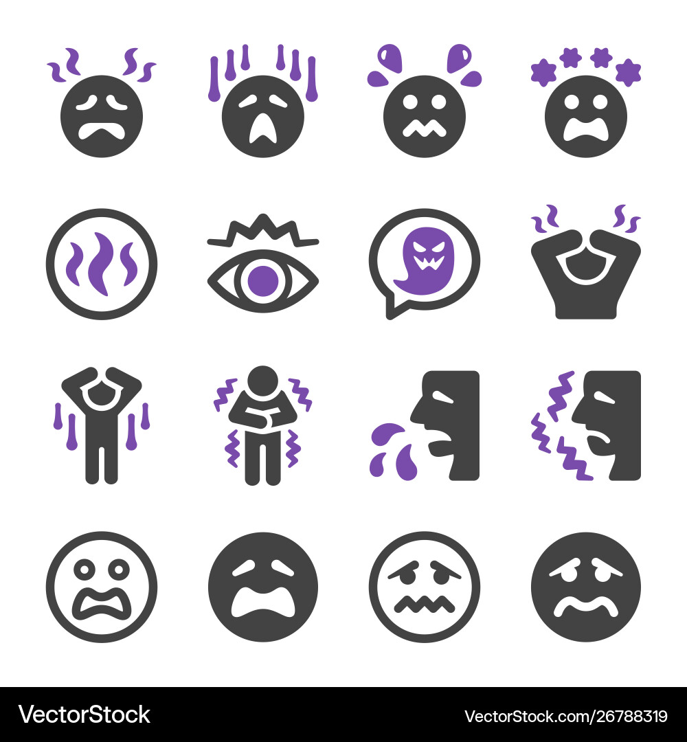 Fear icon set Royalty Free Vector Image - VectorStock