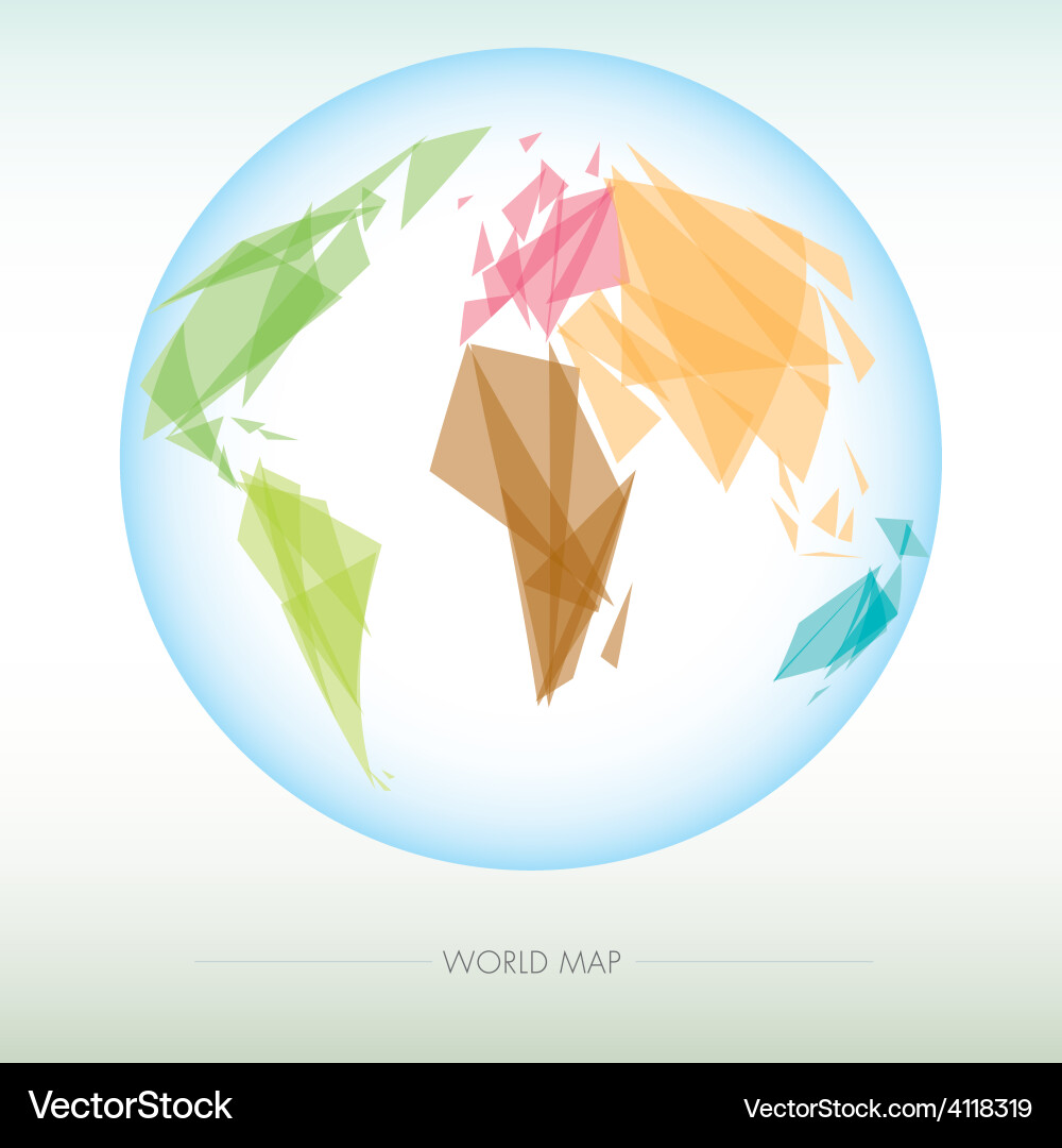 Geometric map of the world Royalty Free Vector Image