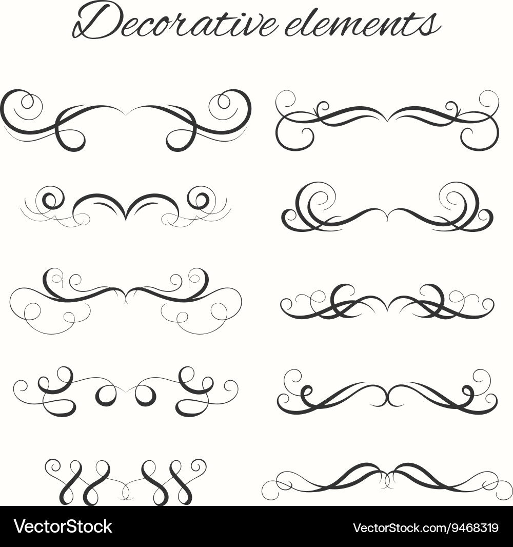 Hand drawn divders set ornamental decorative Vector Image