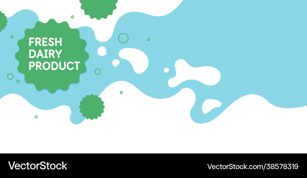 Modern poster fresh milk with splashes on a light Vector Image