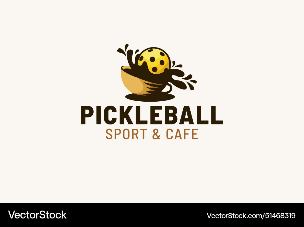 Pickleball and cafe logo Royalty Free Vector Image