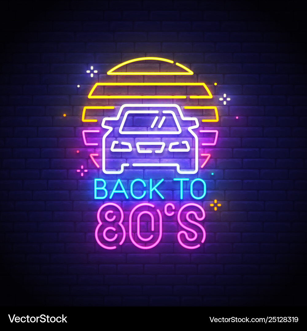 Retro 80s Neon Sign Royalty Free Vector Image - VectorStock