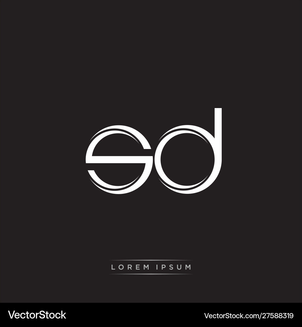 Sd initial letter split lowercase logo modern Vector Image