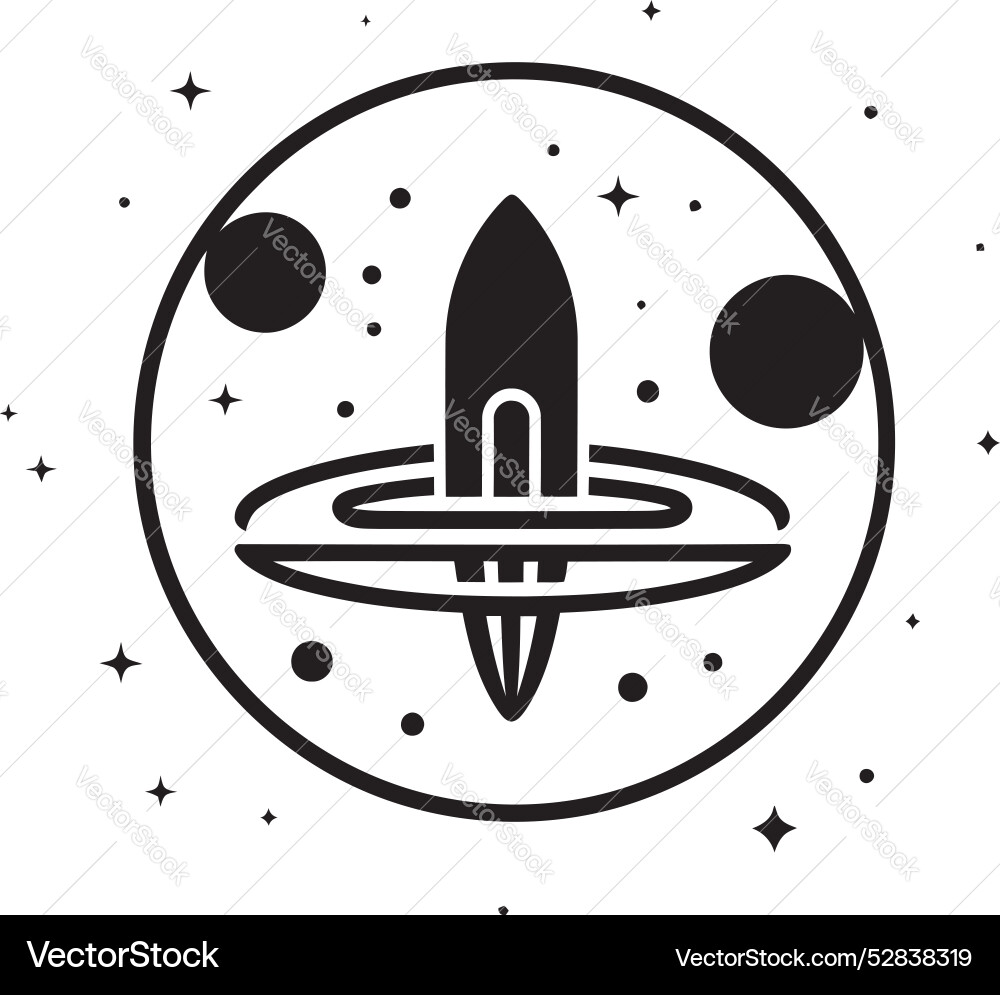 Starry insignia logo design for space nebula mark Vector Image