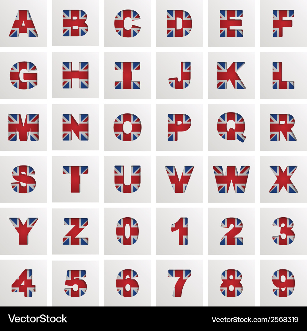 Uk alphabet Royalty Free Vector Image - VectorStock