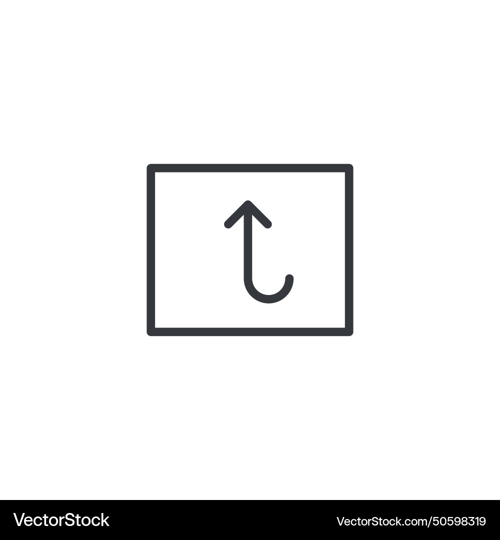 Up key icon arrow isolated on white Royalty Free Vector