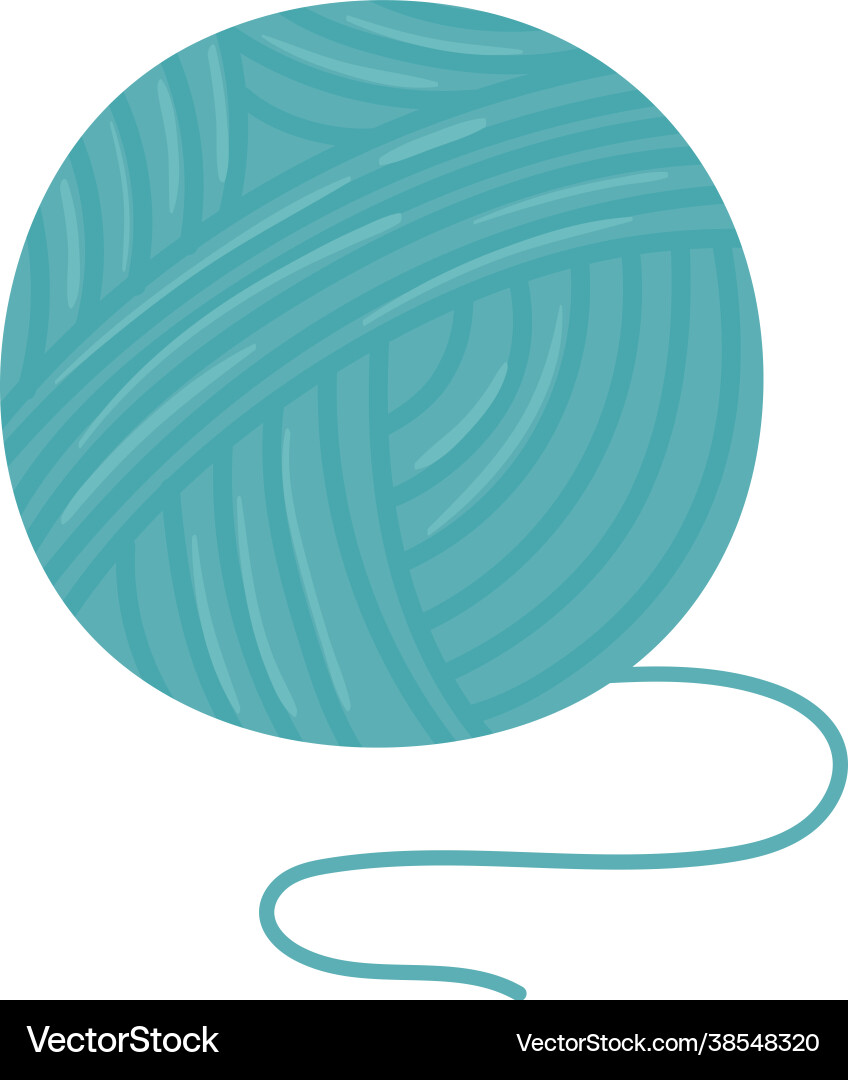 Blue ball yarn Royalty Free Vector Image - VectorStock