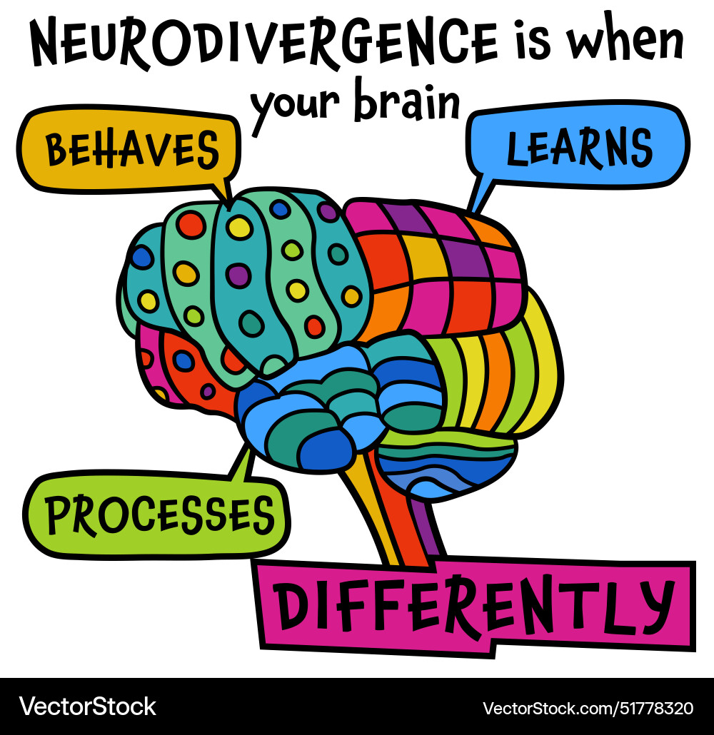 Brain symbol composed of a vibrant spectrum Vector Image