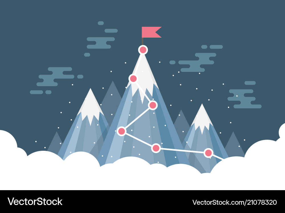 Business Success Mountain Concept Royalty Free Vector Image