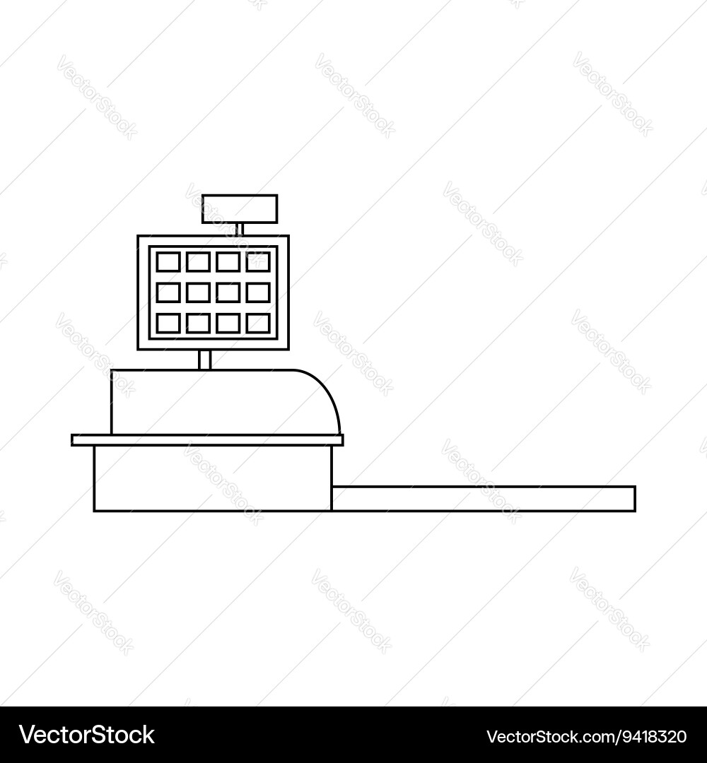 Cash register icon outline style Royalty Free Vector Image