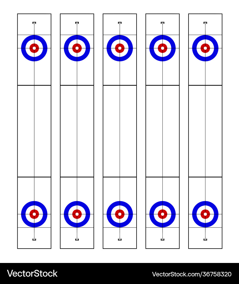 Curling stadium top view Royalty Free Vector Image