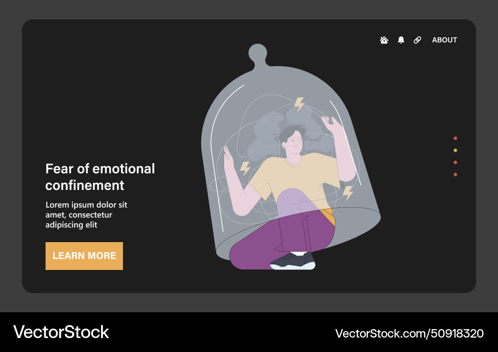 Fear of emotional confinement dark or night mode Vector Image Fear of emotional confinement dark or night mode Vector Image
