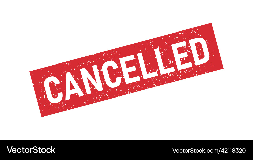 Grunge red cancelled word rubber stamp cancel Vector Image