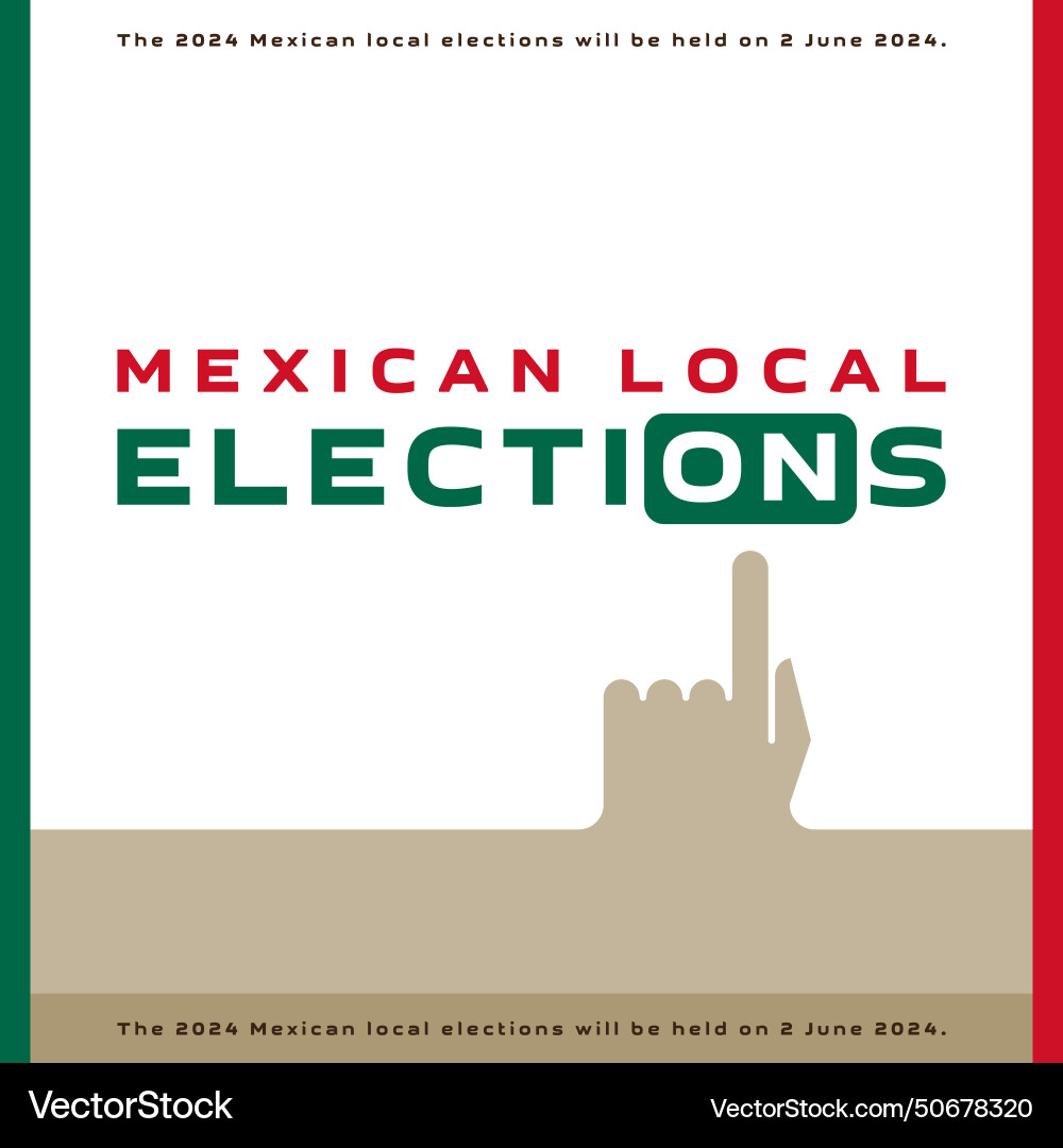 Mexican local elections will be held on 2 june Vector Image