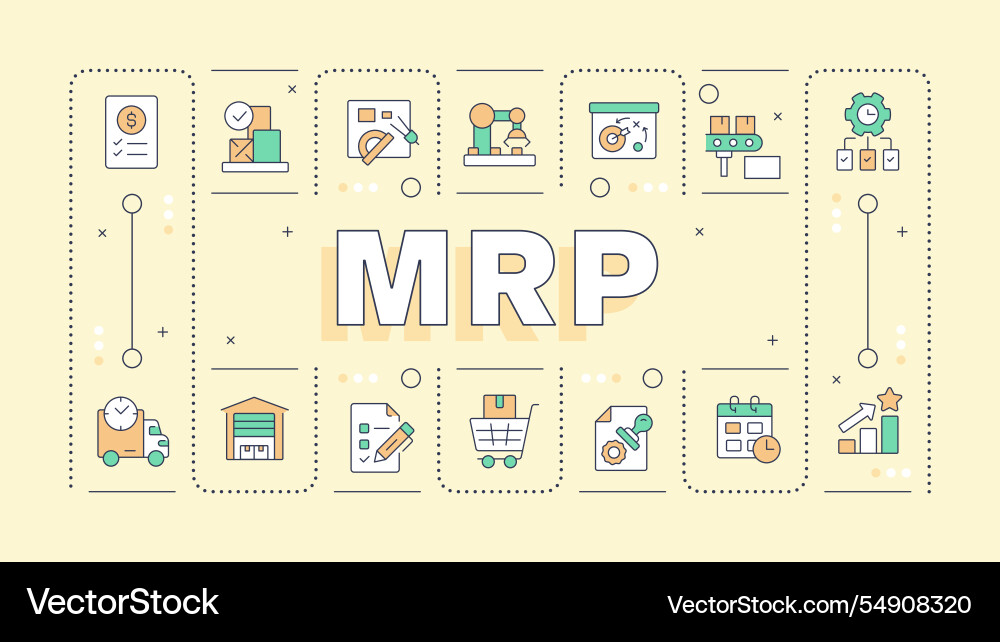 Mrp pastel yellow word concept Royalty Free Vector Image