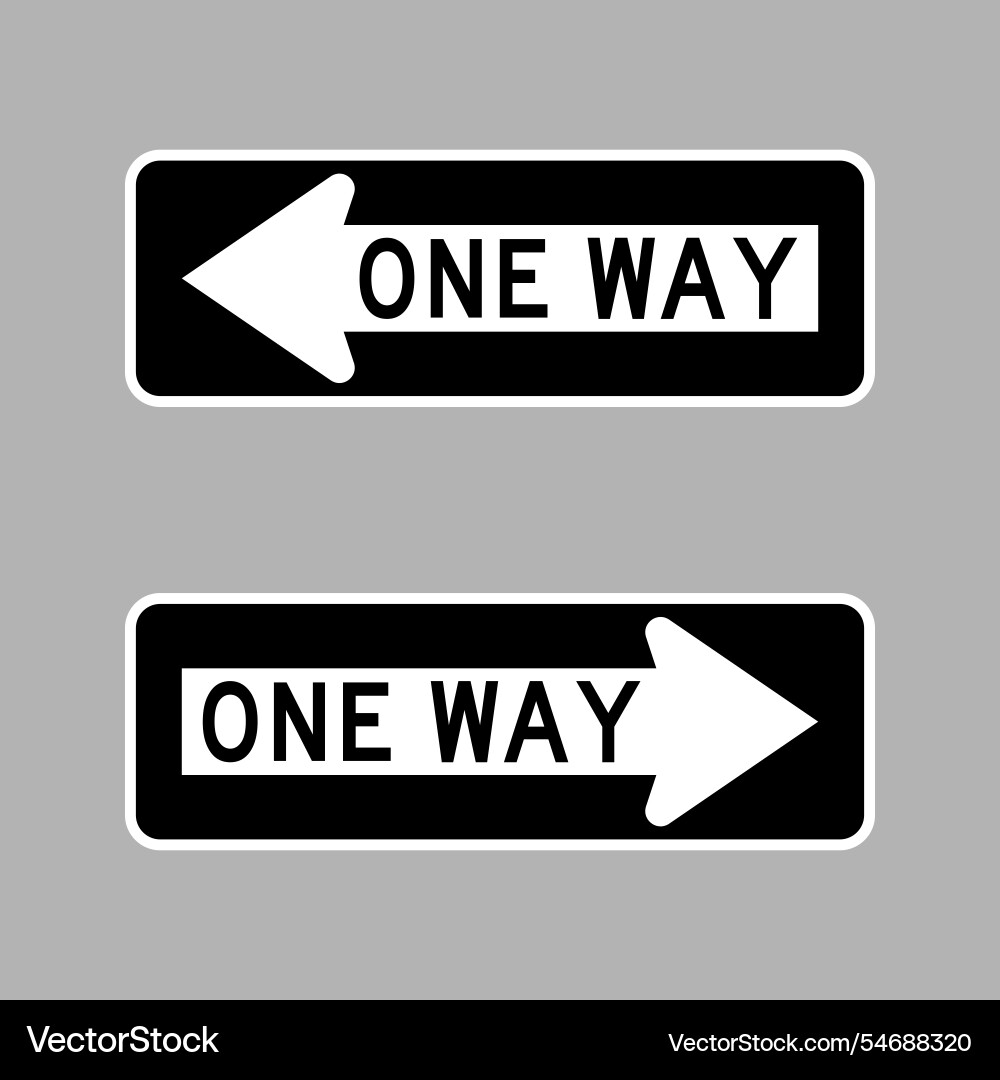 One way sign left right arrow Royalty Free Vector Image