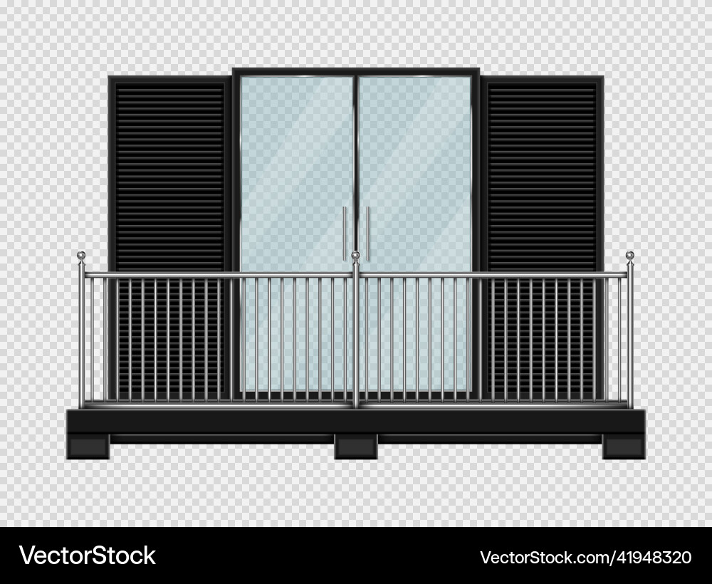 Realistic of balcony with steel Royalty Free Vector Image