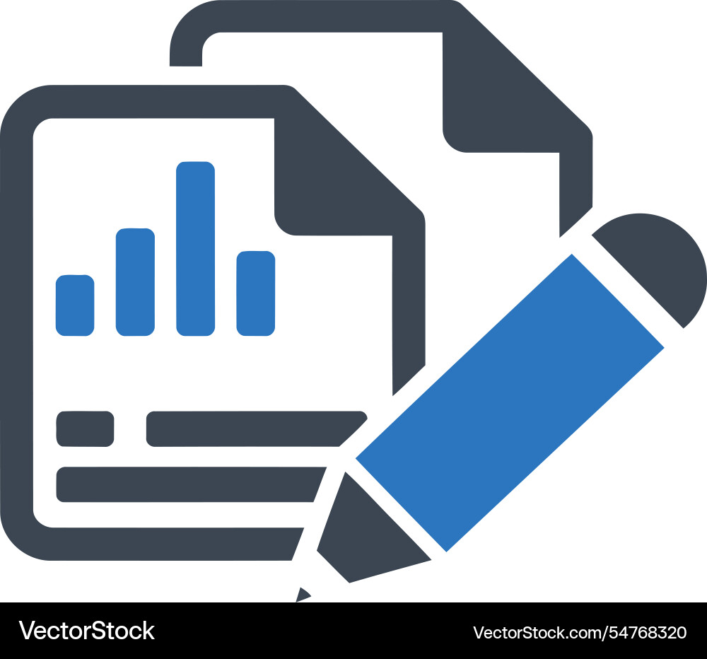 Report writing icon Royalty Free Vector Image - VectorStock