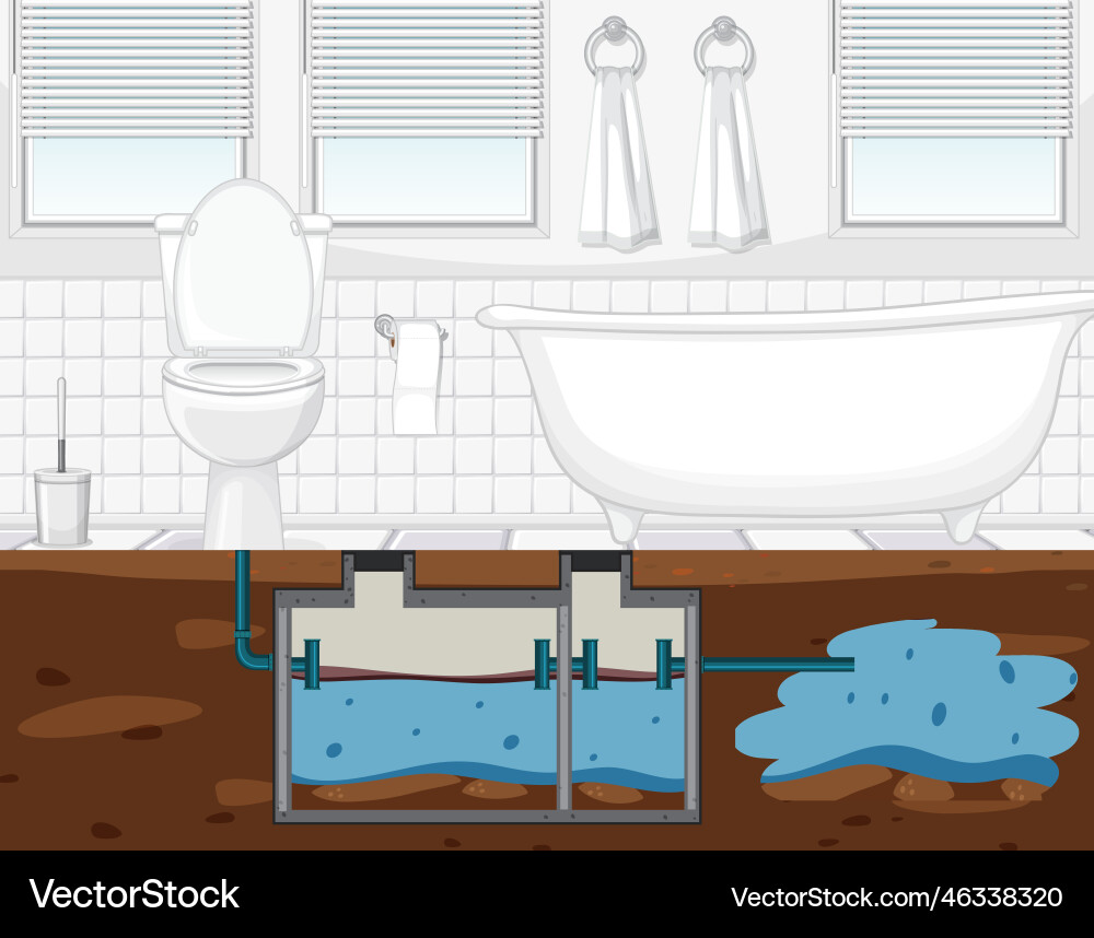 Septic tank concept Royalty Free Vector Image - VectorStock