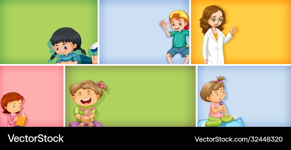 Set different kid characters Royalty Free Vector Image