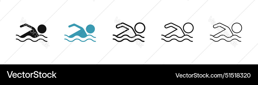 Swimmer icon Royalty Free Vector Image - VectorStock