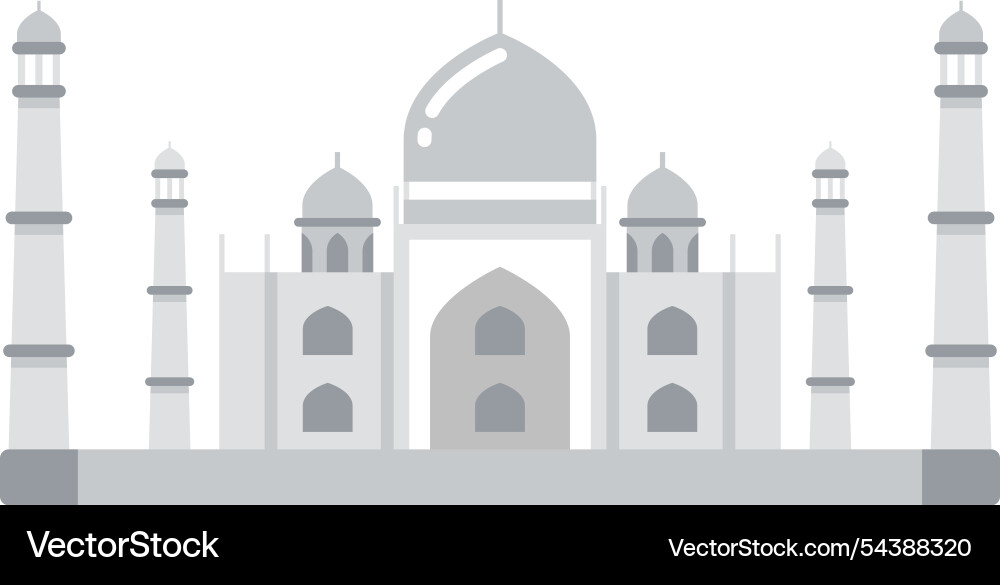 Taj mahal color icon indian ancient architecture Vector Image