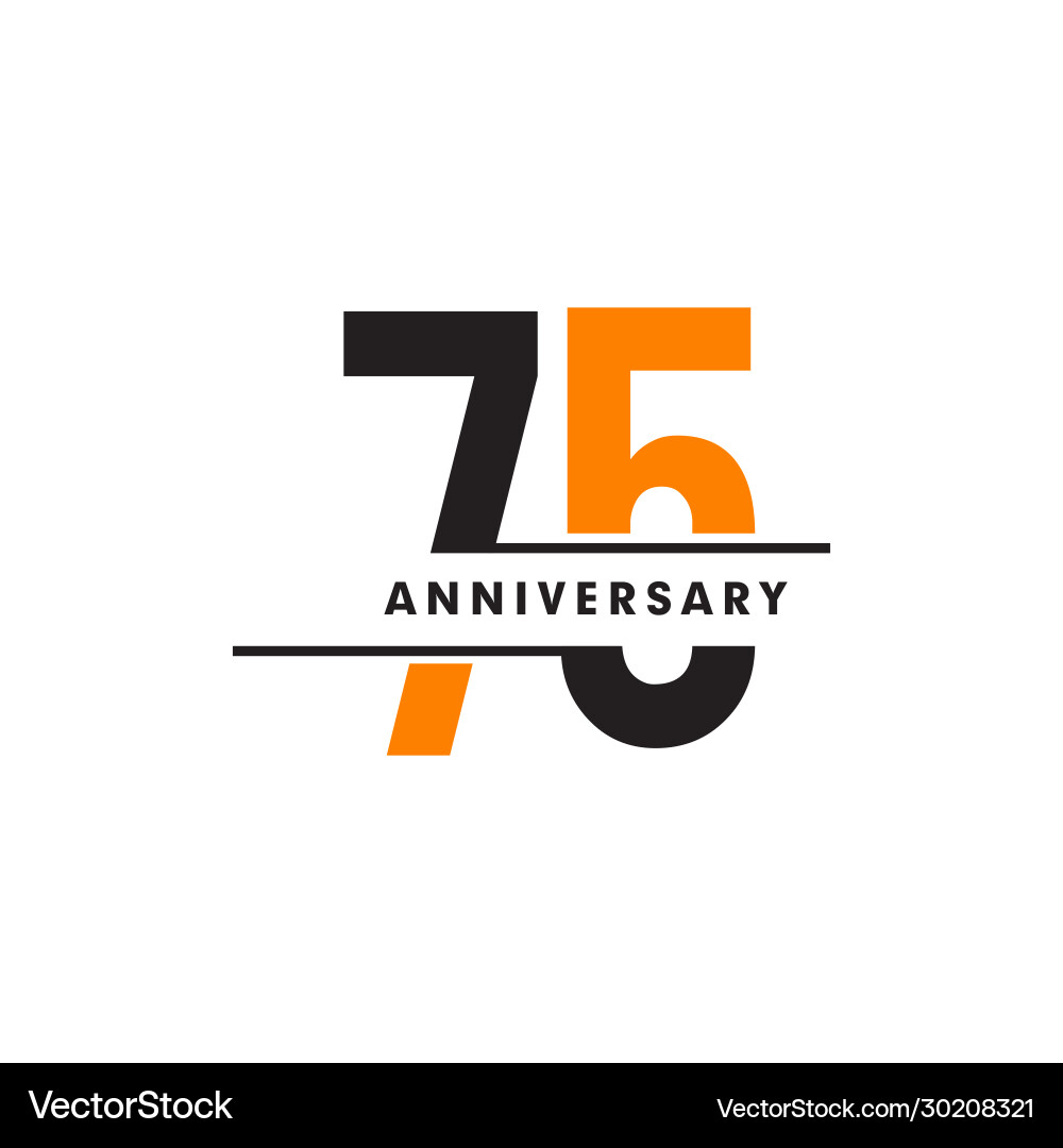 75th celebrating anniversary emblem logo design Vector Image