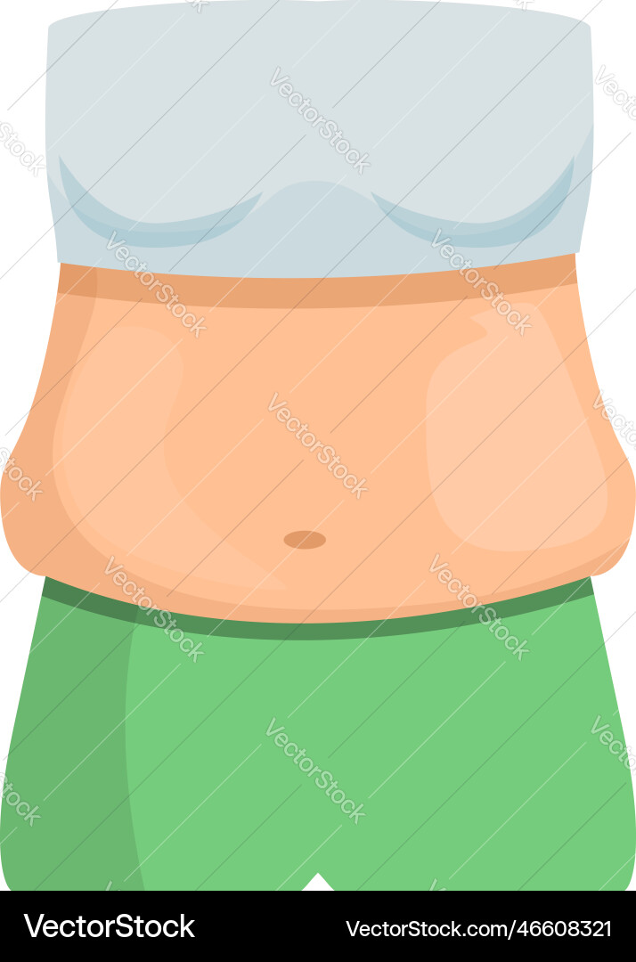 Fat belly icon cartoon body abdomen Royalty Free Vector