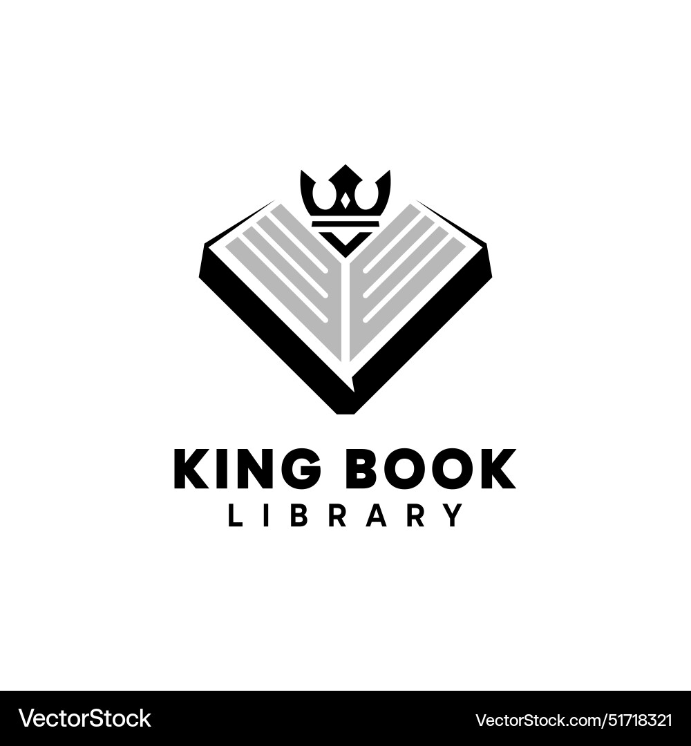 King book library logo design abstract Royalty Free Vector