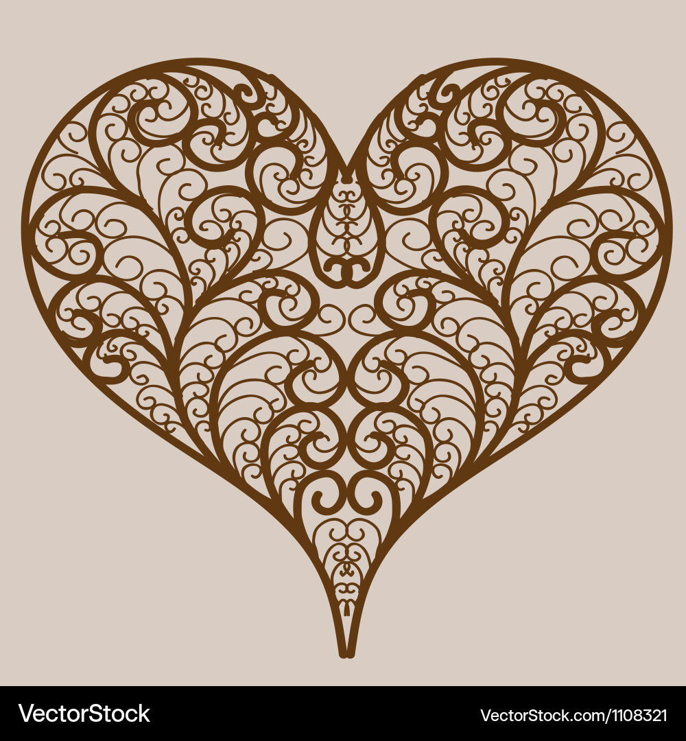 Ornamental heart Royalty Free Vector Image - VectorStock