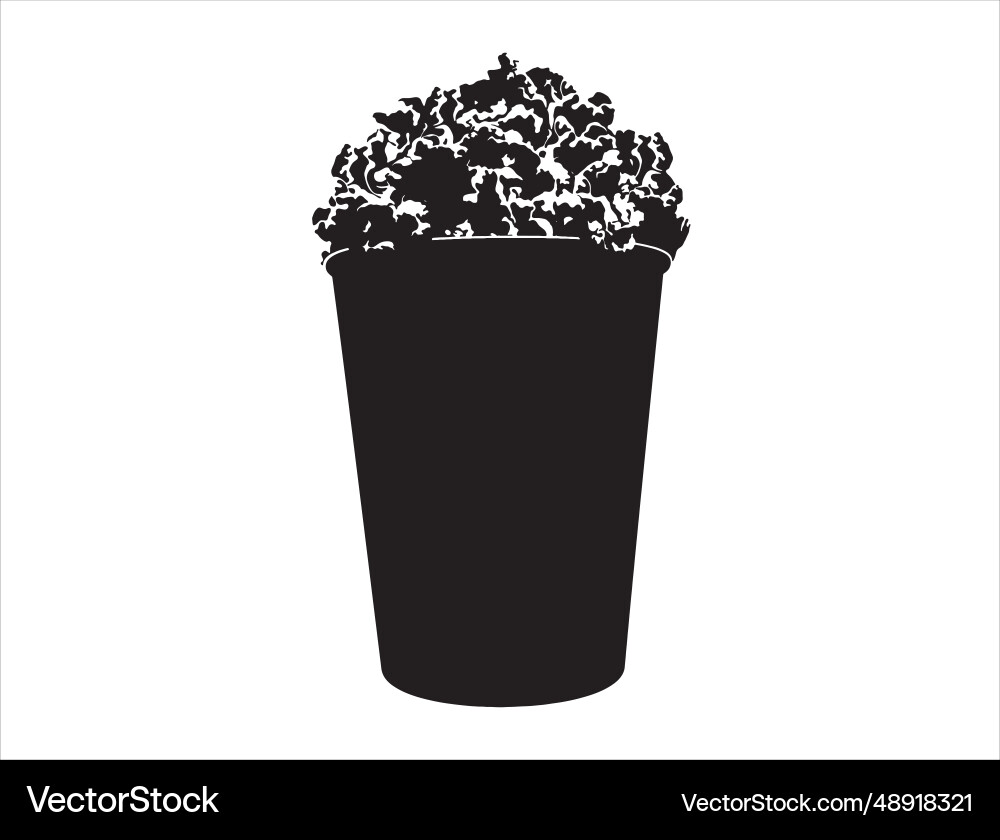 Popcorn silhouette art Royalty Free Vector Image