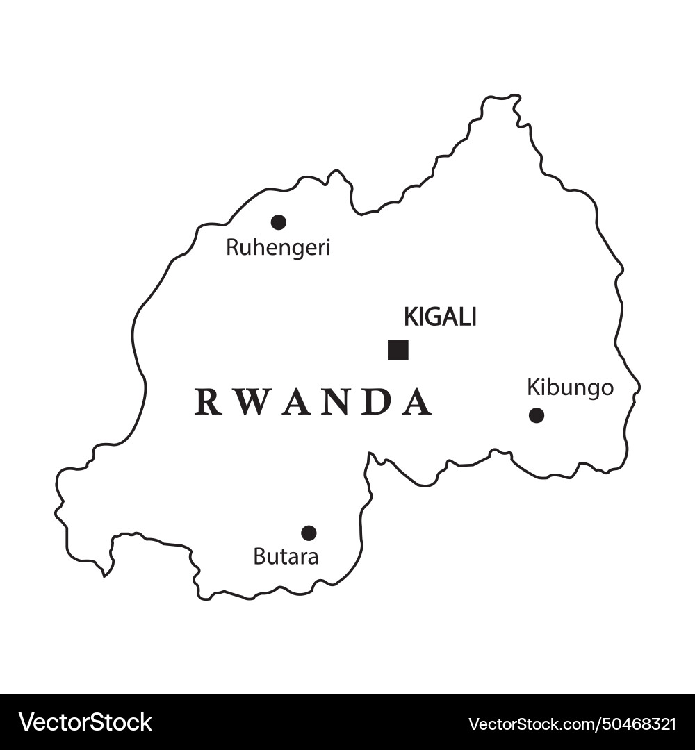 Rwanda country map Royalty Free Vector Image - VectorStock