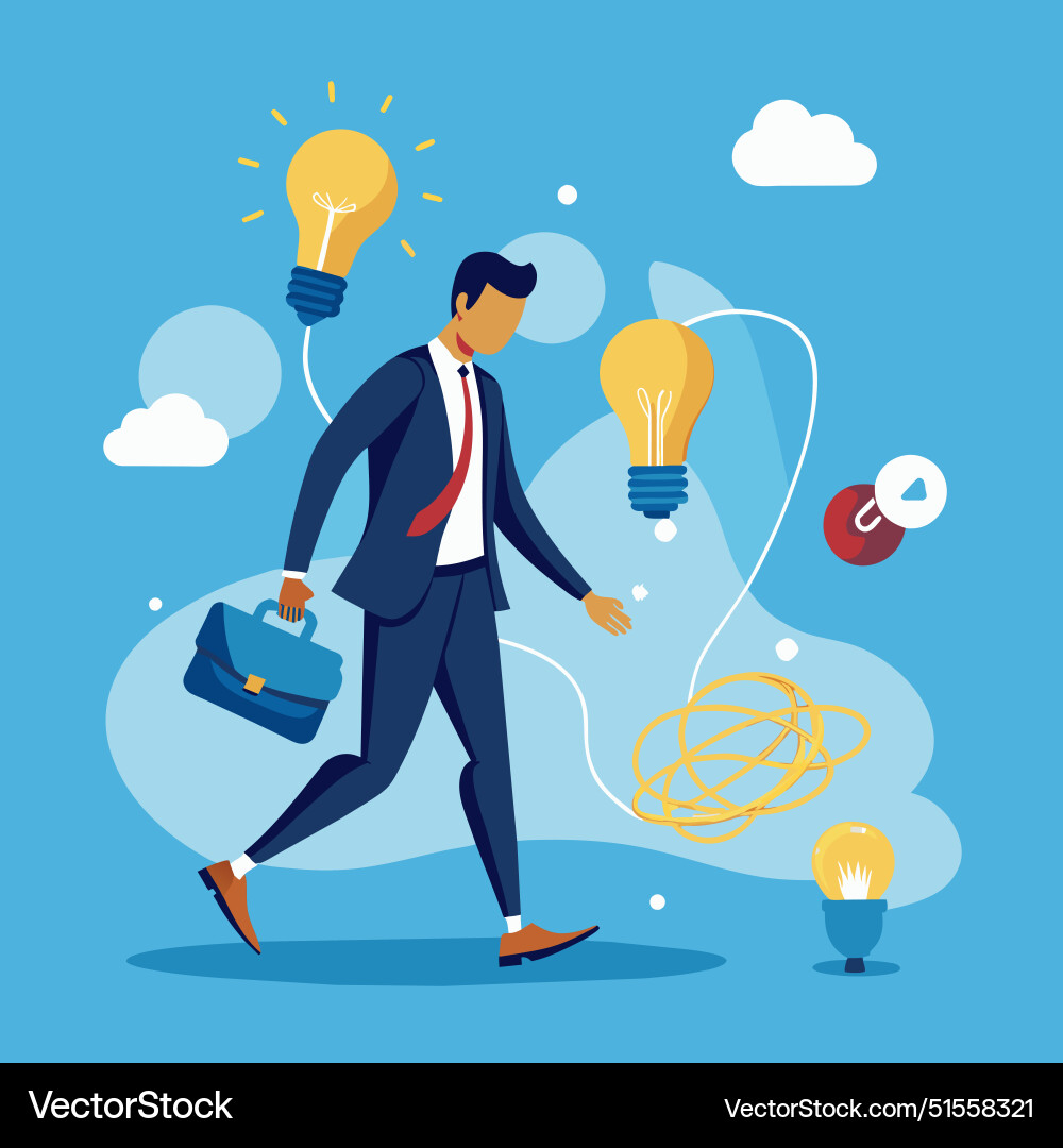 Simplify idea to find solution thinking process Vector Image