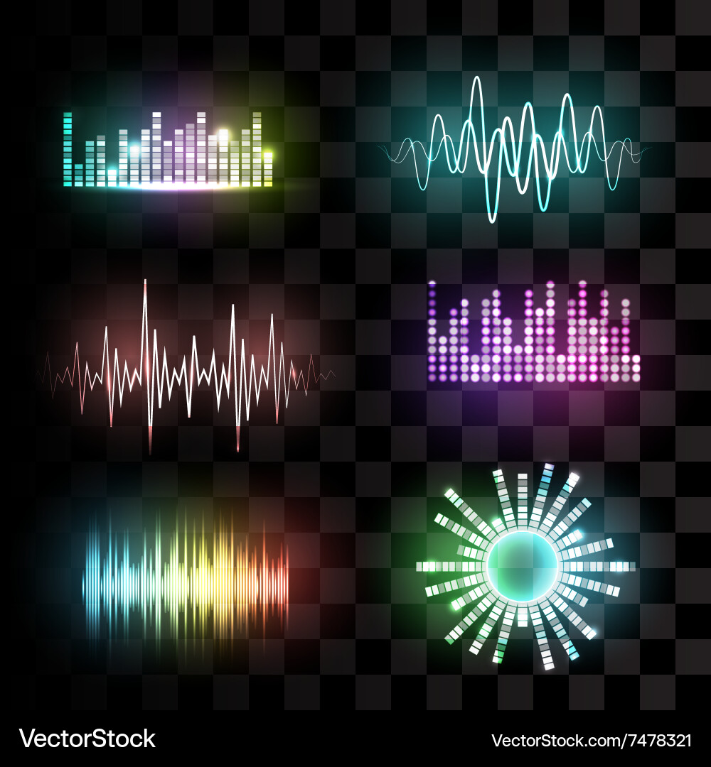 Sound waves set Royalty Free Vector Image - VectorStock