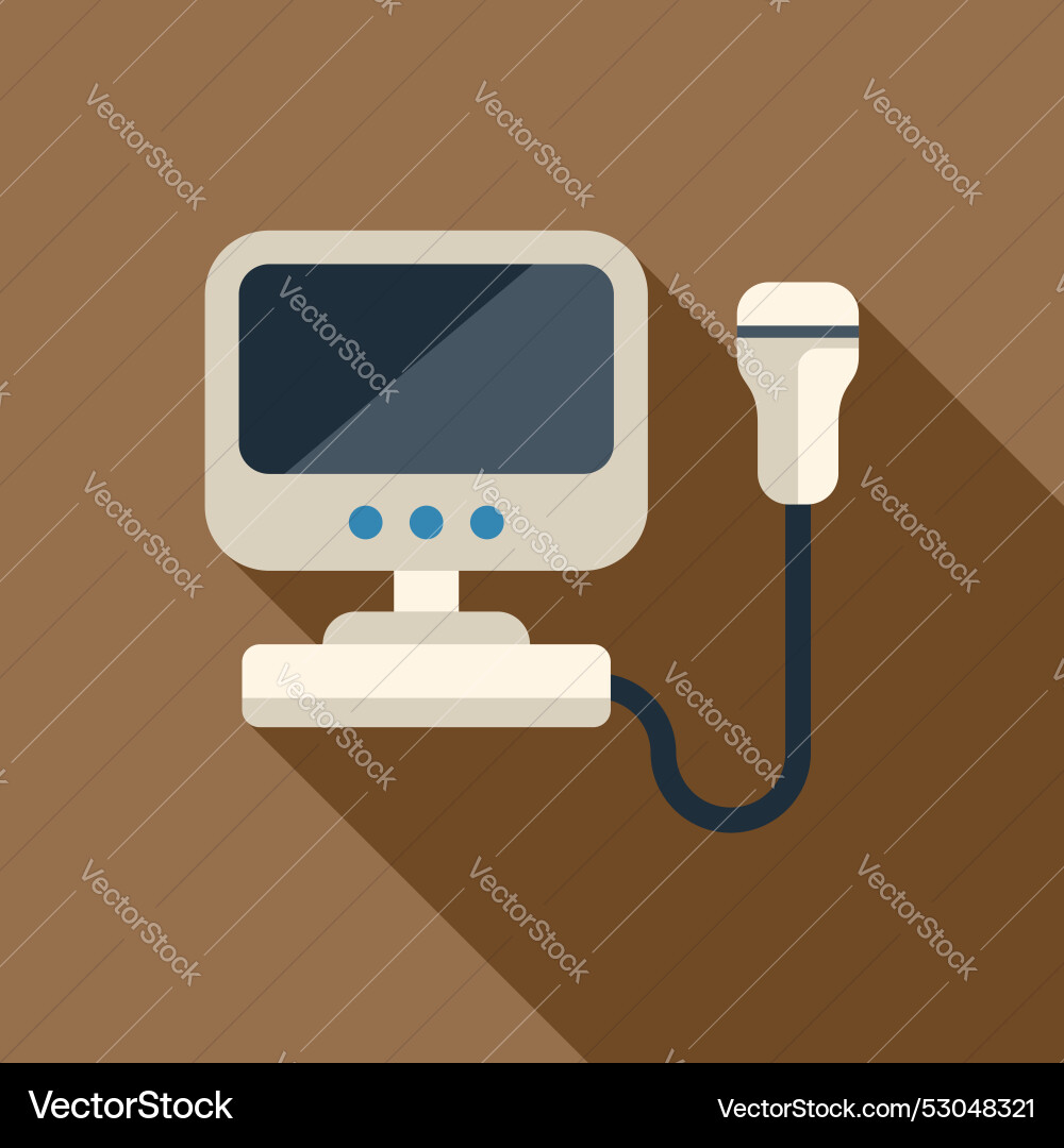 Ultrasound machine performing sonography scan Vector Image