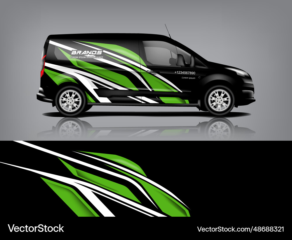 Van wrap design sticker and decal Royalty Free Vector Image